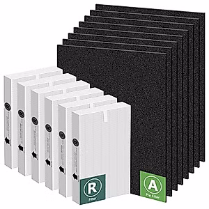 HPA300 HEPA Filter Replacement for Honeywell Air Purifiers HPA300 Series, HPA300, HPA304, HPA8350, HPA300VP, HPA3300b, HPA5300, Replace HRF-R3, 6 HEPA R and 8 Pre Filters A HRF-AP1