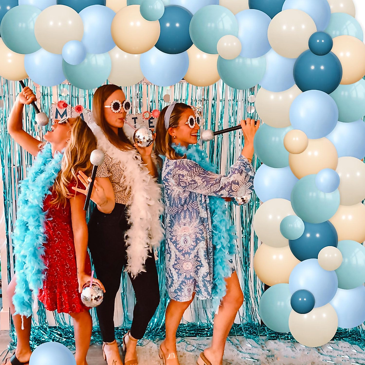 71Pcs Last Toast On The Coast Bachelorette Party Decorations, Bridal Shower Decorations Kit with Bachelorette Theme Backdrop Latex Balloons, Garland Arch Kit for Engagement Party Supplies