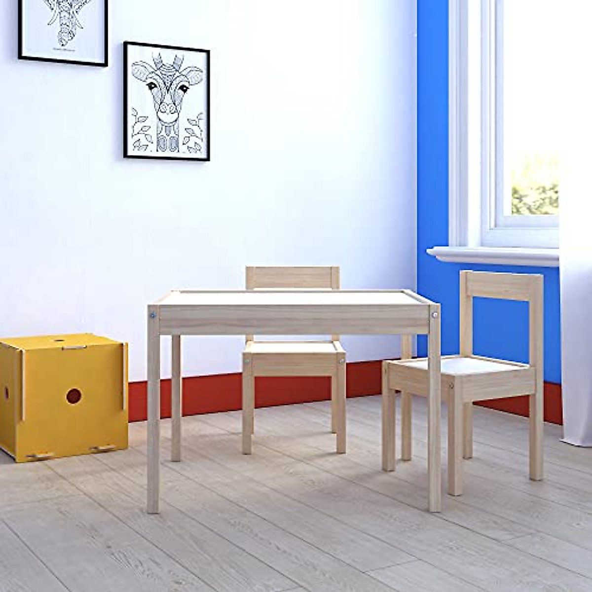 Baby Relax Hunter 3-Piece Kiddy Table & Chair, Natural/White Table Set