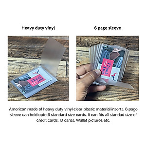 Set Of 2 Heavy Duty Vinyl Credit Card ID Holder Wallet Insert MADE IN USA