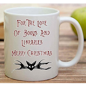 Unique Librarian Gift, Ideal Christmas Present for Book Lovers - Library Tree Sweat on 11 Oz White Ceramic Coffee Mug
