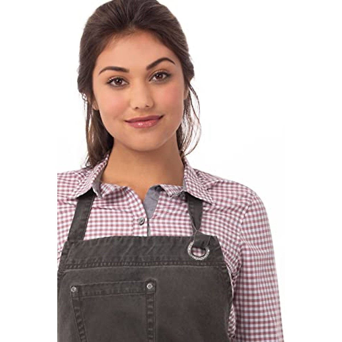 Chef Works Unisex Dorset Bib Apron, Pewter, One Size