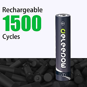 Deleepow Rechargeable AAA Batteries Lithium 1200mWh AAA Batteries Rechargeable 1.5V 1500 Cycle(Only Batteries)