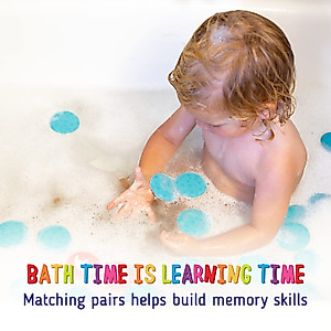 merka Bath Toys for Toddlers Age 2-4 Toddler Bath Toys Age 2-4 Foam Bathtime Toy Set of 30 Floating Flashcards Memory Game Learning Activity for Infants & Toddlers