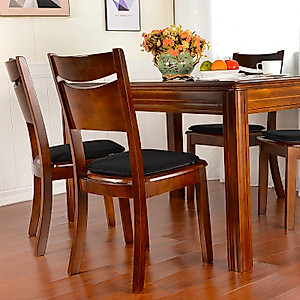 Shinnwa Dining Chair Cushions 4 Pack, Non Slip Indoor Chair Pads, U-Shaped Kitchen Seat Cushions, Set of 4, 15 x 16 Inches, Black