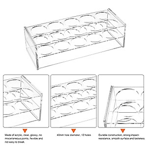 MECCANIXITY 10-Well Acrylic Test Tube Rack Holder Lab Stand 40mm Hole Diameter Clear for Lab Tube 100ml