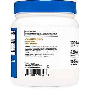 Nutricost Calcium Magnesium Zinc with Vitamin D3 Powder, 60 Servings (Unflavored) - Calcium (1000 MG) Magnesium (420 MG) Zinc (16.5 MG) Vitamin D3 (30 MCG) - Gluten Free, Non-GMO