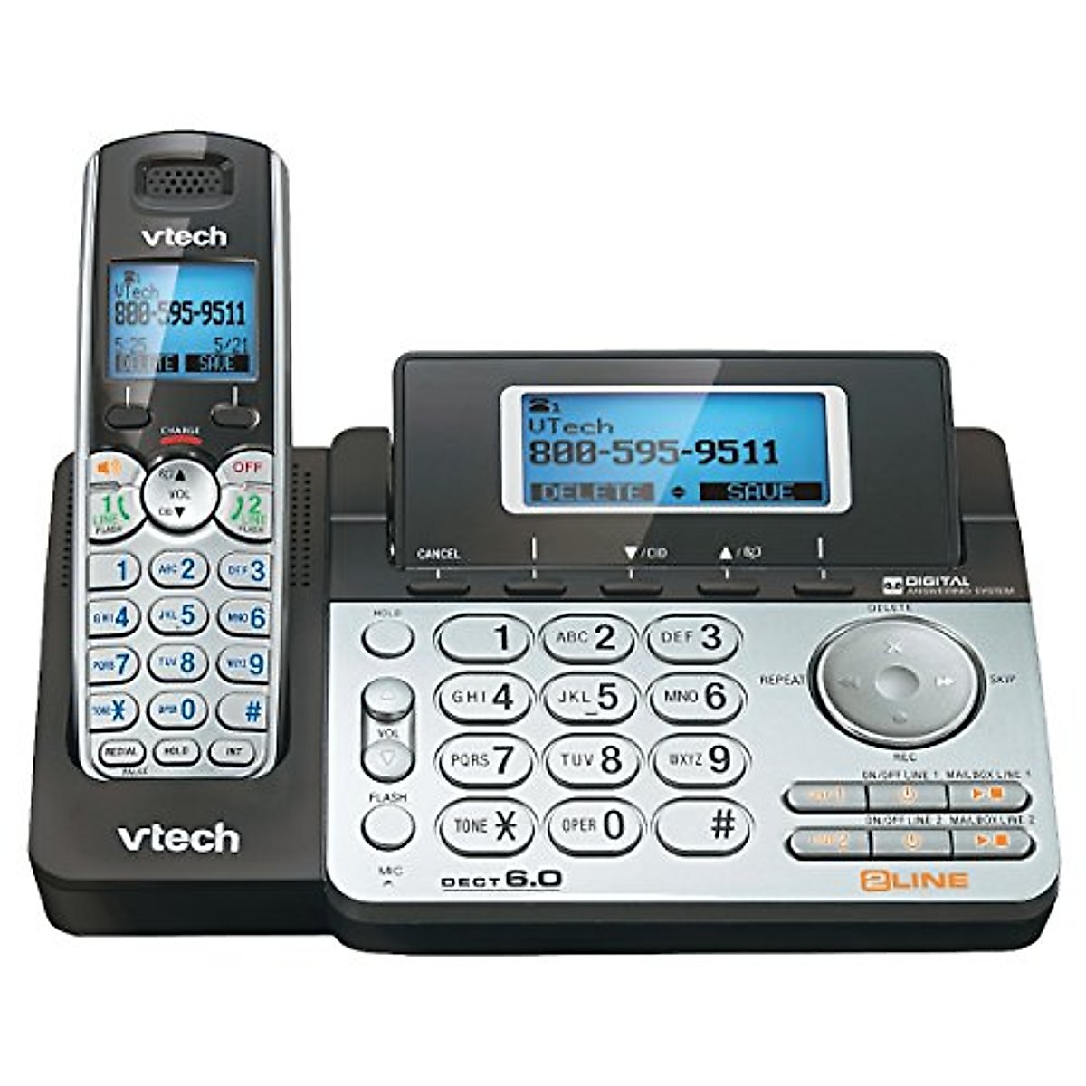 Vtech Ds6151 Two-Line Expandable Cordless Phone with Answering System