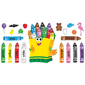 Trend Enterprises Colorful Crayons Bulletin Board Set, 30 Inches, Set of 21