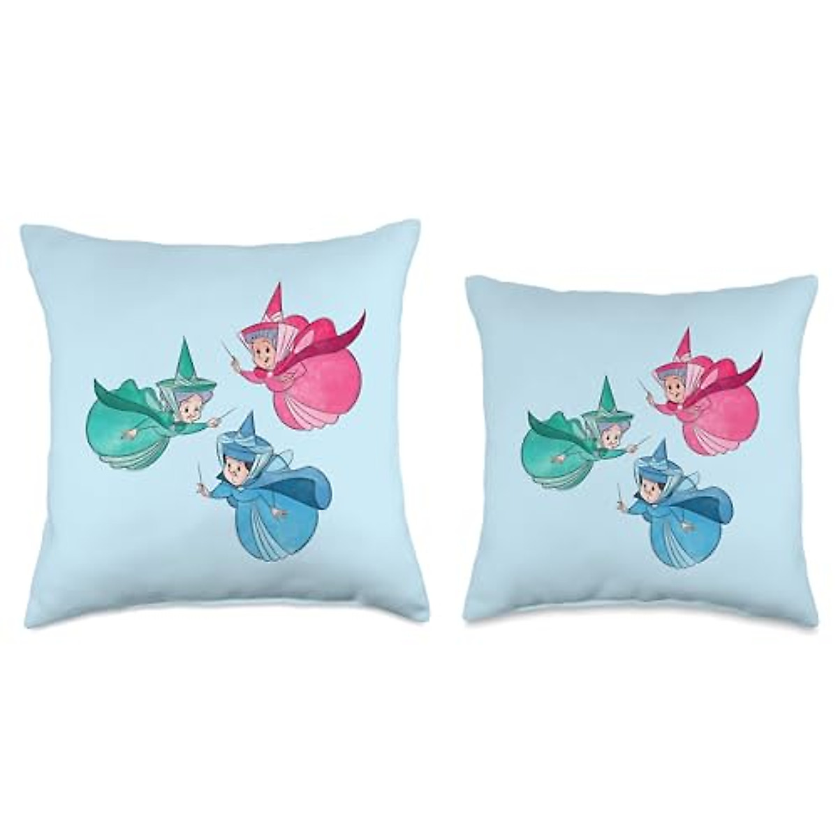 Disney Sleeping Beauty Good Fairies Flora Fauna Merryweather Throw Pillow, 18x18, Multicolor