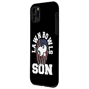 iPhone 11 Pro Max American Flag Fingerprint Patriotic Sports Lawn Bowls Son Case