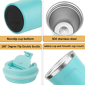 CS COSDDI 12 oz Stainless Steel Vacuum Insulated Tumbler - Coffee Travel Mug Spill Proof with Lid - Coffee Cups for Keep Hot/Ice Coffee,Tea and Beer