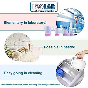 ISOLAB USA - 4 Pieces Premium Set of Laboratory Plastic Beaker With Handle, High Clarity, Polypropylene, Raised Graduations, Autoclavable, Lab Pitchers, (Beakers w/Handle, 4)