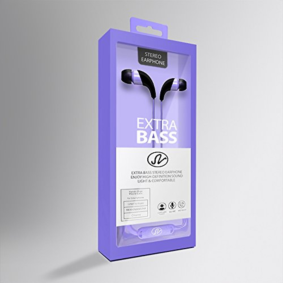 Universal Wired Earphones with Mic Stereo for iPhone, iPod, iPad, Samsung, Android Smartphone, Tablets, MP3 Players 3.5MM Jack (Purple)