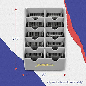 BarberMate® Blade Rack Storage Tray - Holds 10 Clipper Blades (Gray)
