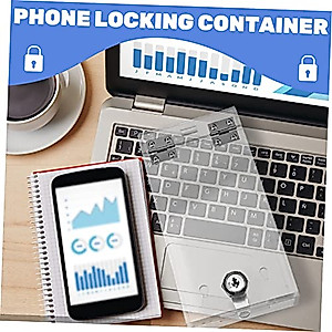 Operitacx Box Mobile Phone Storage Box Smart Timer Clear Organizer Box Key Storage Box Credenza Storage Cabinet Lockable Plastic Container Phone Organizer Box Electronic Locker Phone Box