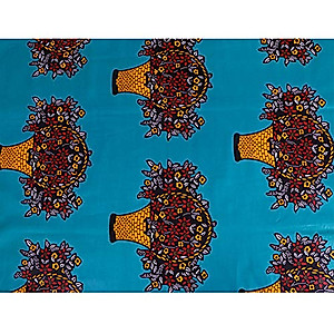 African Fabric 6 Yards Real Wax 100% Cotton Ankara Fabric for Party Dress 24FS1100