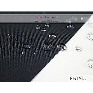 FBTS Prime Outdoor Seat Cushions Set of 2 Patio Chair Cushions with Ties 16x17 Inch Black Stripe U-Shape Chair Pads for Outdoor Patio Furniture Garden Home Office