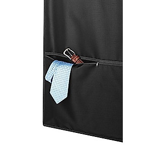 Whitmor Zippered Garment Bag with Pocket, Black
