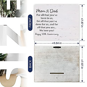 ZENNLAB 50th Wedding Anniversary Picture Frame for Mom and Dad, Gift for Parents 50th Anniversary Keepsake, Golden Anniversary Decorations for Parent from Daughter