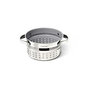 Caraway Steamer - Stainless Steel Steamer with Handles - Non Stick, Non Toxic Coating - Steam Veggies, Seafood, and More - Compatible With Our Dutch Oven or Sauce Pan - Small