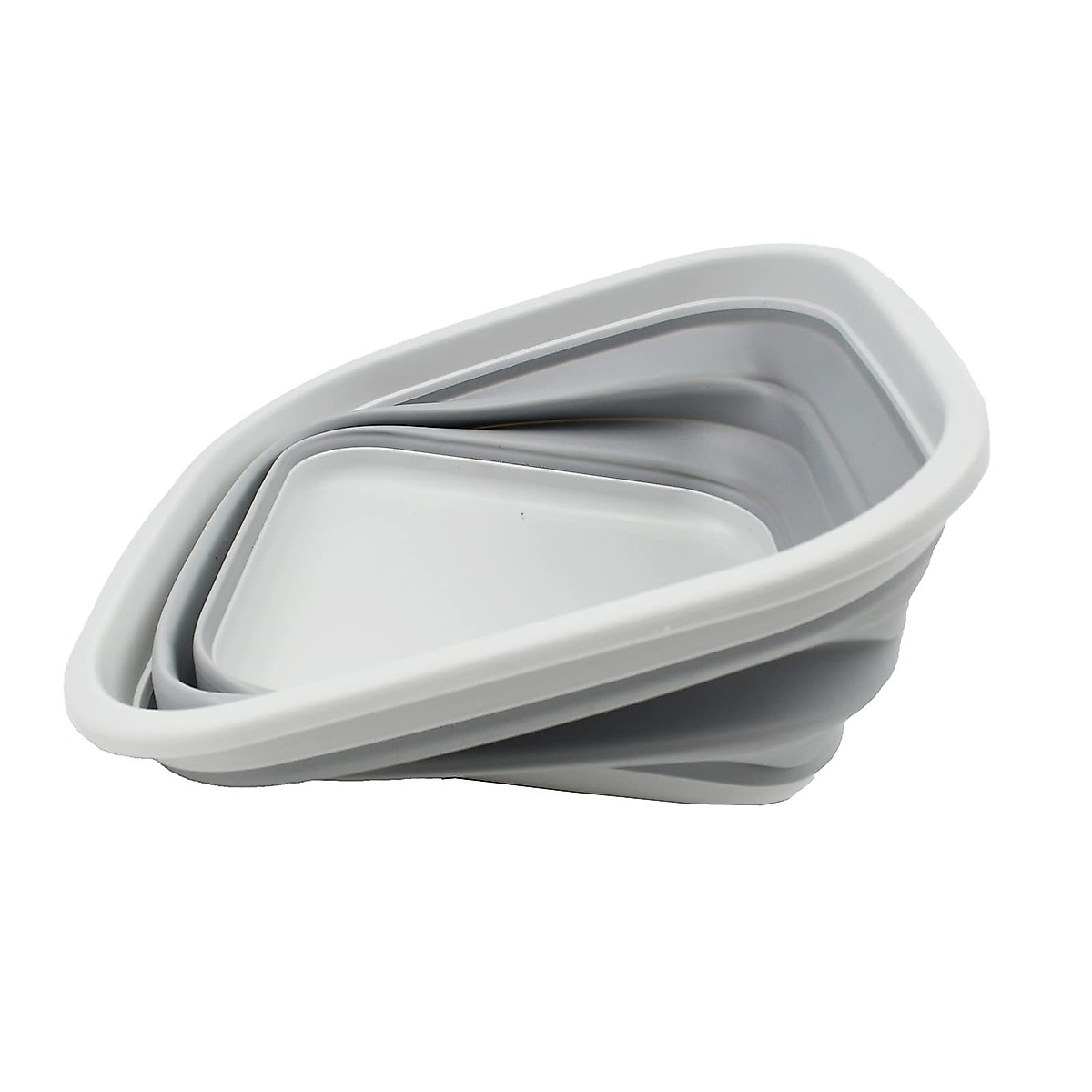 SAMMART 5.5L (1.4 Gallons) Set of 2 Collapsible Tub - Foldable Dish Tub - Portable Washing Basin - Space Saving Plastic Washtub (Grey + Dark Sea Green)