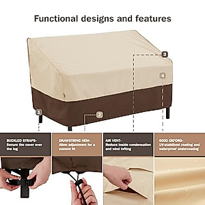 loriano Patio Furniture Cover Set, 4 Piece Outdoor Furniture Cover Waterproof, 600D Heavy Duty Lawn Patio Set Covers