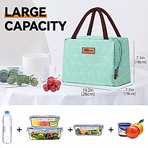 HOMESPON Insulated Lunch Bag for Women Men Lunch Box Cooler Aesthetic Lunch Tote with Pocket for Work Picnic (Green)