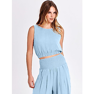 ANRABESS Women's 2 Piece Linen Lounge Set Casual Matching Pants Jumpsuit Summer Beach Travel Vacation Trendy Outfits X-Large