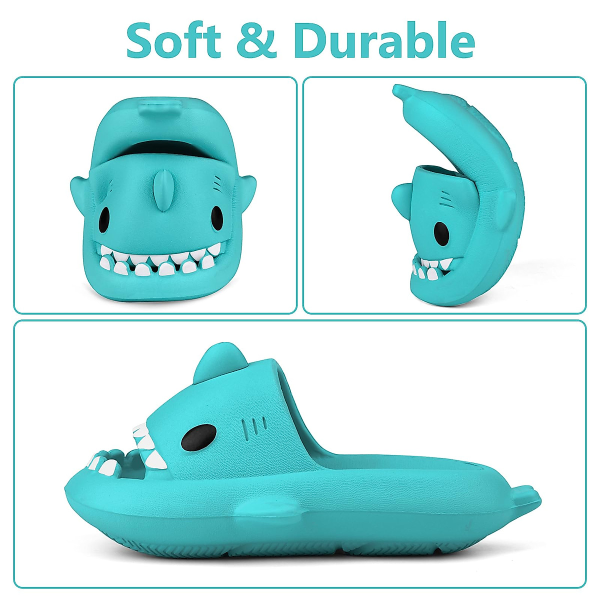LAKIGE Kids Shark Cloud Slides | Toddler Boys Girls Shower Slippers | Youth Cute Cartoon Fish Flip Flops | Baby Beach Pool Home Sandals | Quick Dry Non-Slip