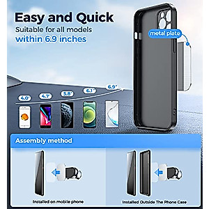 2 Pack Metal Magnetic Phone Holder for Car [ 2022 Upgrade 8X N52 Magnets] Strong Magnet Car Mount, One Second Put and Take & Dashboard 360° Rotation, Fit with iPhone and All Smartphone