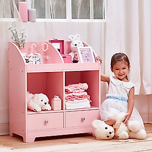Teamson Kids - Windsor Wooden Cubby Storage - Pink