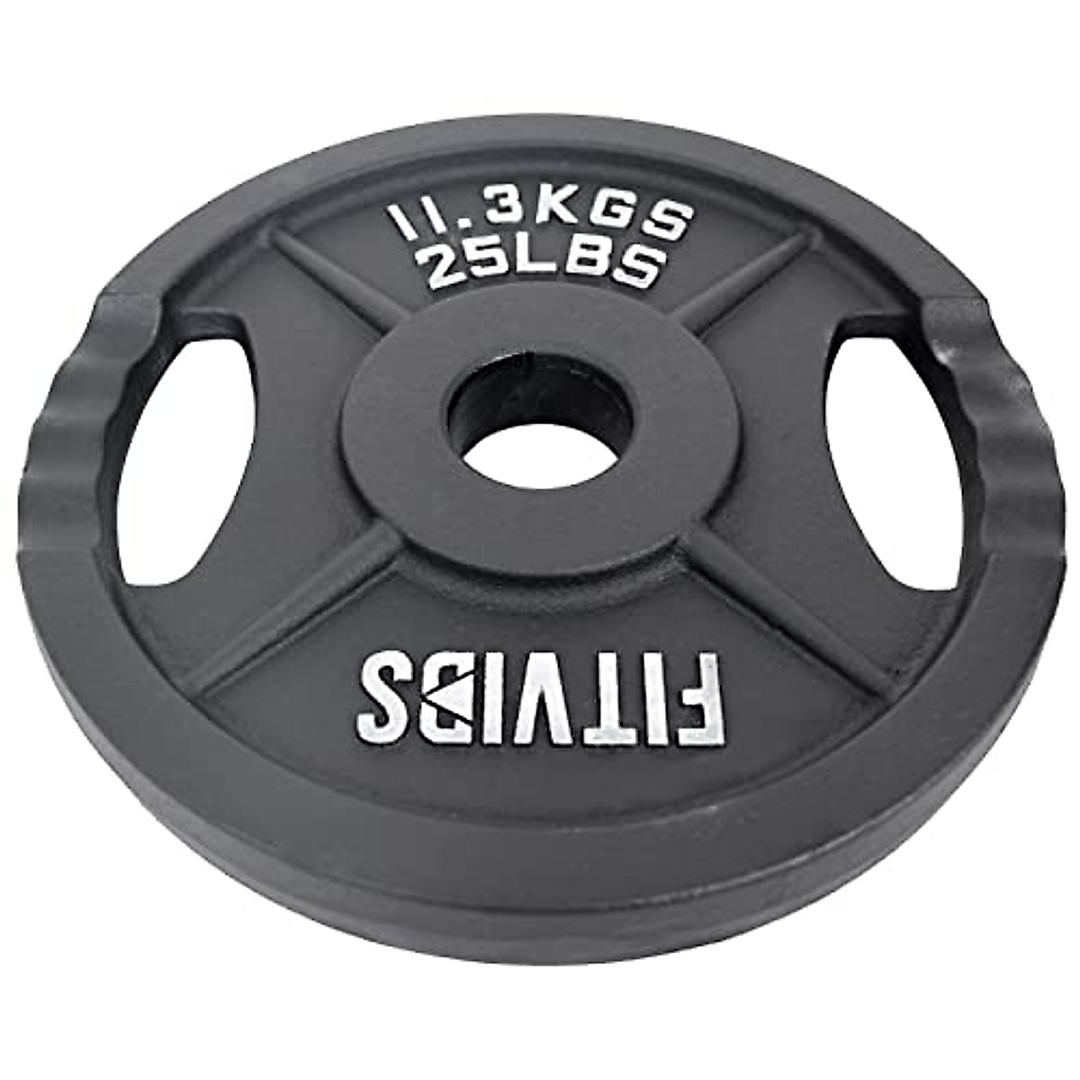 Signature Fitness Cast Iron Plate Weight Plate for Strength Training and Weightlifting, 2-Inch Center (Olympic), 25LB (Single)