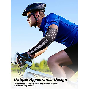 SATINIOR 8 Pairs Arm Sleeves for Men Women Compression UV Sun Protection Arm Sleeves (L)