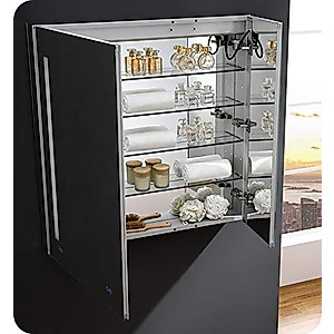 Fresca Tiempo 36" Wide x 36" Tall Bathroom Medicine Cabinet w/LED Lighting & Defogger