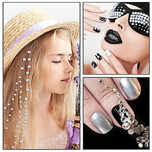 1320 Pcs 8 Sheets Rhinestone Stickers 3/4/5/6 mm Hair Gems Self Adhesive Face Rhinestones Gems Jewels for Halloween Decorations Makeup Hair Body