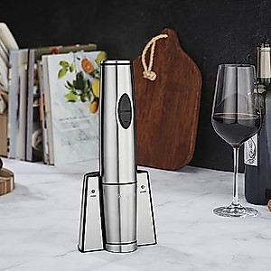 Waring Commercial WWO120 Portable Electric Wine Bottle Opener with Recharging Station,Silver