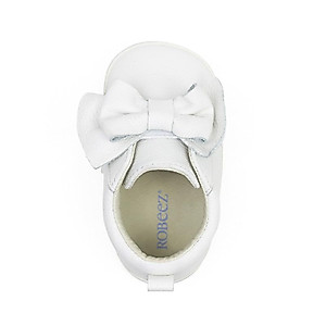Robeez First Kicks Baby Girl and Unisex Shoes & Sneakers for Infant/Toddlers - 0-24 Months White Leather