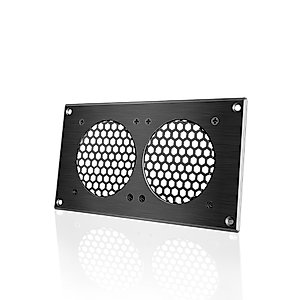 AC Infinity Ventilation Grille 5, for PC Computer AV Electronic Cabinets, Also Includes Hardware to Mount Two 80mm Fans