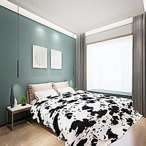Cow Print Throw Blanket Light Weight Fleece Blanket with Cow Print Couch Sofa for Boys Girls Adults Student (50x60 inch)