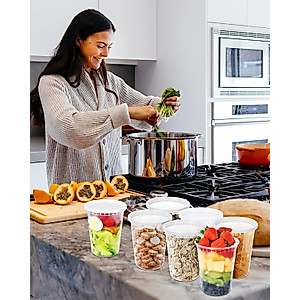 SHOPDAY Deli-Containers-with-Lids-32 Oz [50 Sets] - Plastic-Food-Storage-Containers-with-Airtight-Lids, Freezer-Containers-for-Meal-Prep, BPA-Free-Soup-Containers-for-Overnight Oats, To-Go-Containers