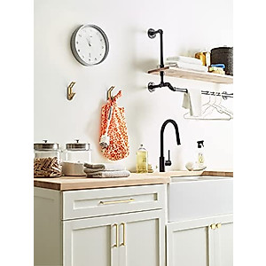 Amerock H37010CZ | Avid Double Prong Decorative Wall Hook | Champagne Bronze Hook for Coats, Hats, Backpacks, Bags | Hooks for Bathroom, Bedroom, Closet, Entryway, Laundry Room, Office