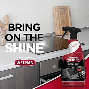 Weiman Daily Cooktop Cleaner with Microfiber Cloth Included for Glass Ceramic and Induction Cook Tops, 22oz
