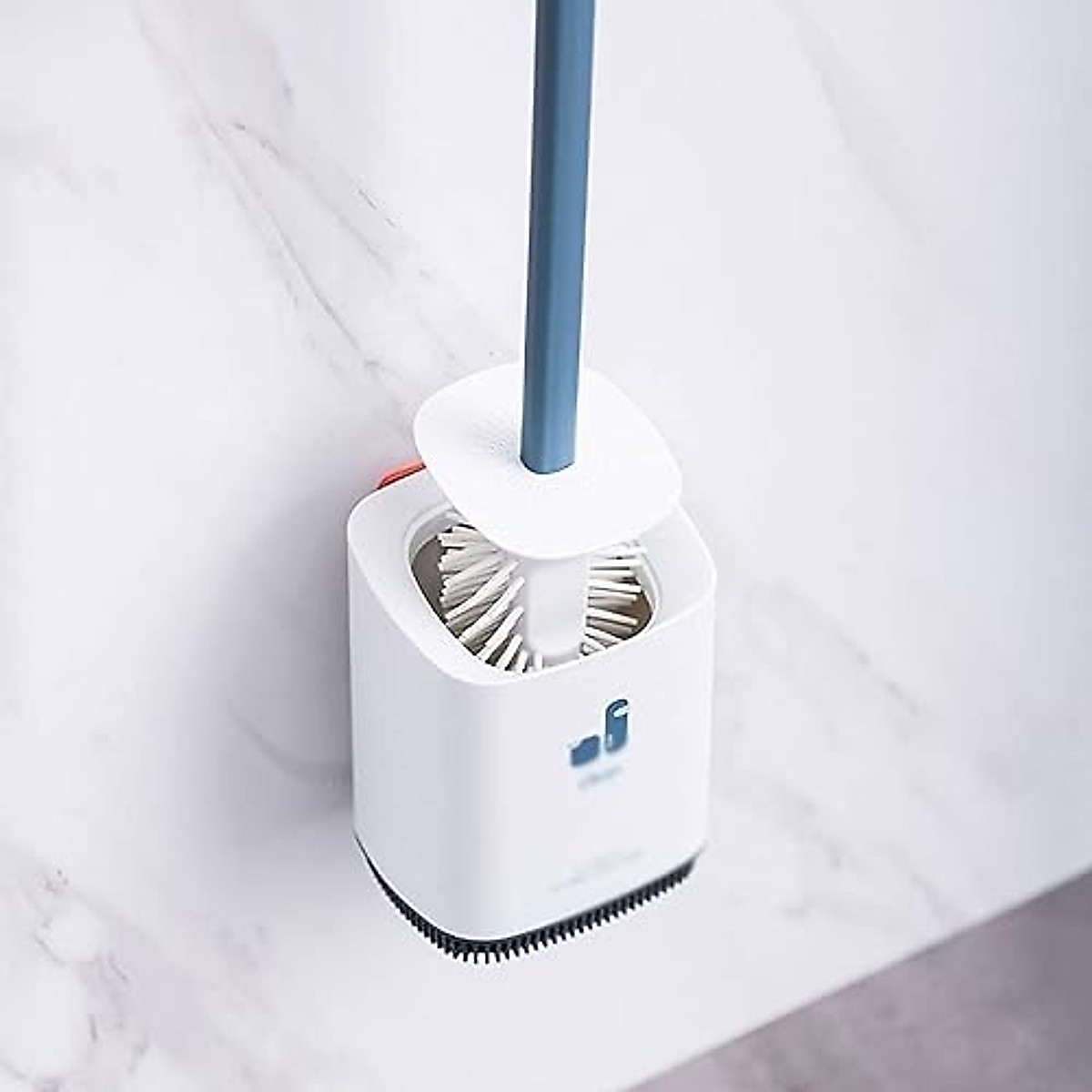 SAAKO Silicone Toilet Bowl Brush Plastic Toilet Brush Home Bathroom Toilet Cleaner Brush with Vent Holder for Bathroom Accessories