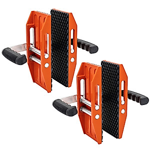SDRTOP 2 PACK Double Handed Stone Carrying Clamps Granite Panel Carriers Lifting Tools 660lbs Transporting Heavy Duty Carry Clamp for Glass Quartz Slabs Marble with Rubber-lined （0-2.36in)