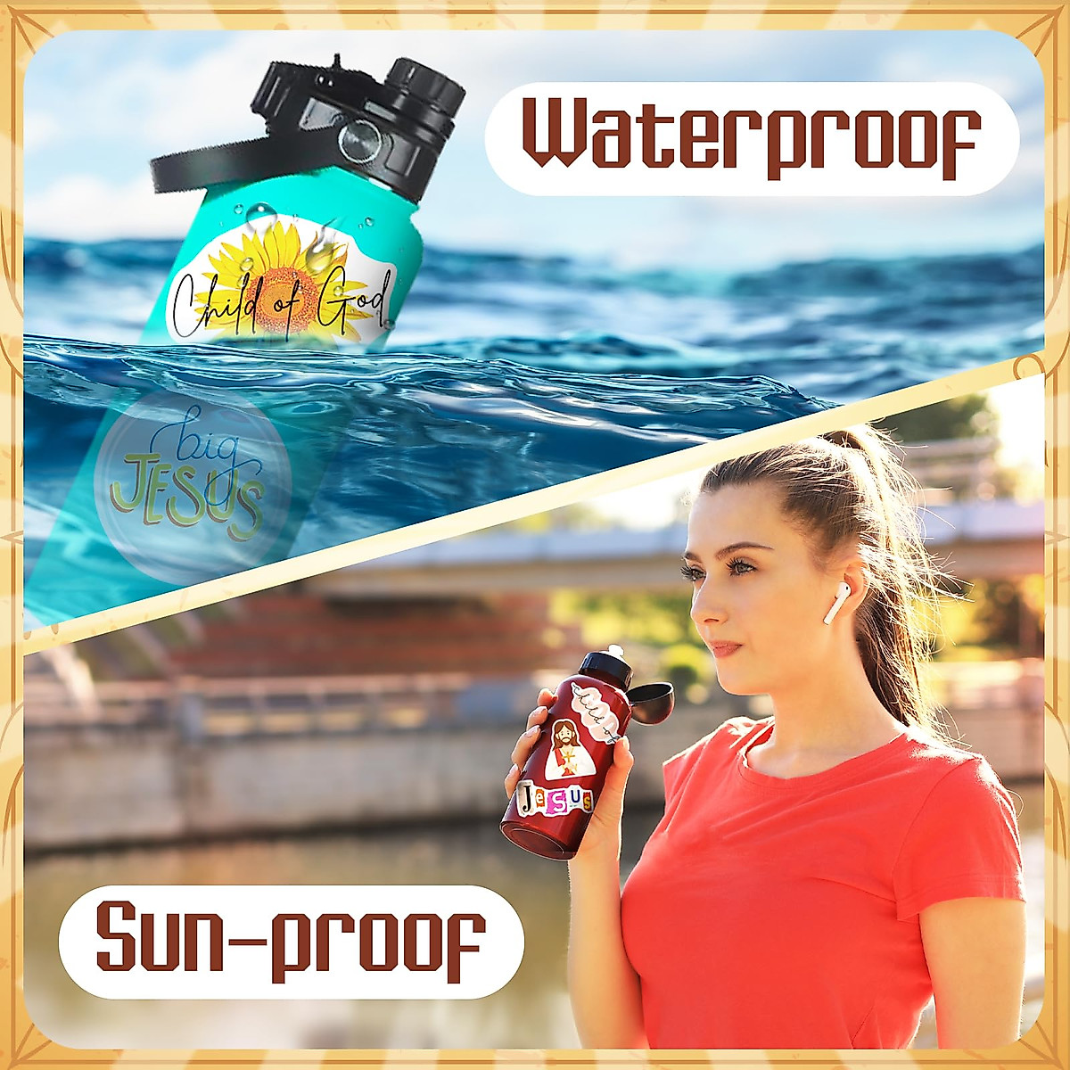 200PCS Jesus Christian Stickers, Religious Stickers for Kids Bible Verse Stickers Christian Stickers for Water Bottles Laptop, Vinyl Faith Wisdom Words Stickers Christian Gifts