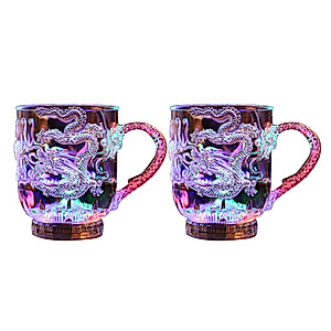 FOMIYES Mug 2pcs LED Cups Light up Flashing Beer Mugs 285ML Automatic Water Activated Color Changing Wine Whisky Glasses Drinkware Mugs Glow in The Dark Shot Glasses for Party Mens Gifts