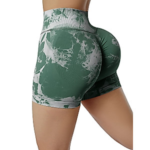 RXRXCOCO Women Seamless Butt Lifting Contour Yoga Short 3" High Waist Booty Gym Biker Shorts