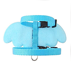 Mogoko 2 Pcs Cute Rabbit Harness and Leash Set, Adjustable Bunny Vest Dress with Lead for Ferret Guinea Pig Kitten Small Animals (S)
