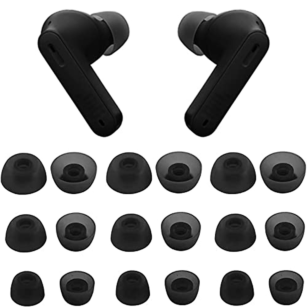 Rqker Ear Tips Compatible with JBL 230NC TWS Earbuds, 9 Pairs S/M/L Sizes Ear Tips Compatible with JBL 230NC TWS, Gray 18